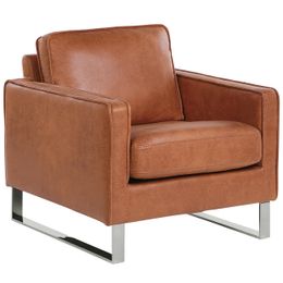 Beliani SESSEL Kunstleder Braun Vind