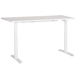 Beliani SCHREIBTISCH wei&szlig; 160/72 cm elektrisch h&ouml;henverstellbar Destin IV