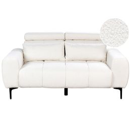 Beliani 2-SITZER-SOFA Boucl&eacute; wei&szlig; Vegamo
