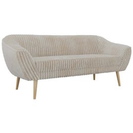 3-SITZER-SOFA PIRS - Beige Cord - Holzbeine