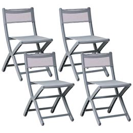 Beliani GARTENSTUHL 4er-Set Dunkelgrau Talca