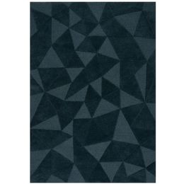 KADIMA DESIGN TEPPICH aus Wolle DEBEN in Petrol, geometrisch-abstrakt, 160 x 230 cm