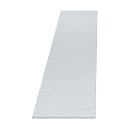 KADIMA DESIGN TEPPICH Hochflor SPREE in Wei&szlig;, einfarbig, 80 x 250 cm