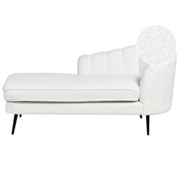 Beliani CHAISELONGUE Boucl&eacute; cremewei&szlig; rechtsseitig Allier