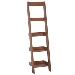 Beliani B&Uuml;CHERREGAL 5 F&auml;cher Dunkelbraun Mobile Duo