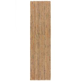 KADIMA DESIGN JUTETEPPICH handgewebt ERME, in Naturjute, Beige, 60 x 300 cm