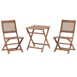 Beliani BISTRO-SET 2-Sitzer Heller Holzfarbton Paraggi