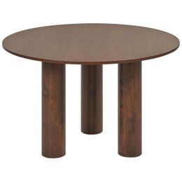 Beliani ESSTISCH 120/76 cm Dunkelbraun Rund Orin