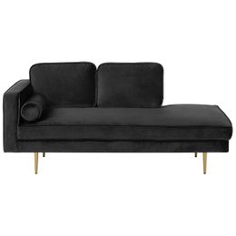 Beliani CHAISELONGUE Samtstoff schwarz linksseitig Miramas