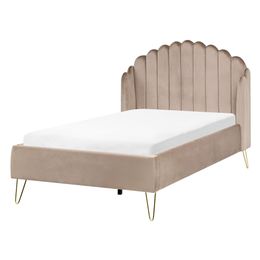 Beliani BETT mit Lattenrost 120/200 cm Taupe Ambillou