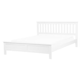 Beliani BETT mit Lattenrost 140x200 cm Wei&szlig; Mayenne