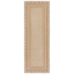 KADIMA DESIGN TEPPICH aus Wolle WENSUM in Beige, geometrisch, 80 x 230 cm