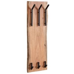 KADIMA DESIGN WANDGARDEROBE Akazie Massivholz Metall Modern 35,5x11x100 cm mit Naturkante