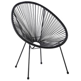 Beliani RATTANSTUHL Kunststoff schwarz 70 cm Acapulco II