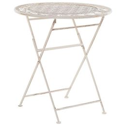 Beliani GARTENTISCH Metall Beige Trieste