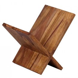 KADIMA DESIGN ZEITUNGSST&Auml;NDER Massivholz Handgefertigt X-Form, Braun 29x28x31 cm