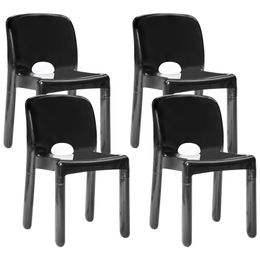 Beliani GARTENSTUHL 4er-Set Schwarz Betim