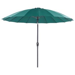 Beliani SONNENSCHIRM smaragdgr&uuml;n 255 cm Baia