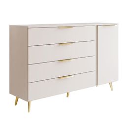 KOMMODE LINA KASCHMIR 1D4S auf hohen Beinen Gold Chrom