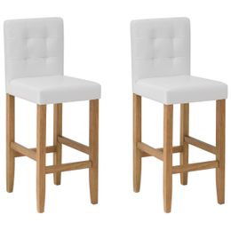 Beliani BARSTUHL 2er-Set Kunstleder Wei&szlig; Madison