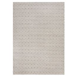 KADIMA DESIGN TEPPICH aus Wolle handgewebt ROTHER in Hellgrau, geometrisch, 80 x 150 cm