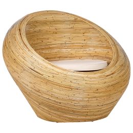 Beliani GARTENSTUHL Rattan Nat&uuml;rlich Maiori