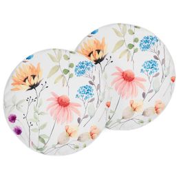 Beliani OUTDOOR-KISSEN 2er-Set Blumenmuster mehrfarbig 40 cm Monesi