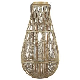 Beliani LATERNE Heller Holzfarbton Tonga