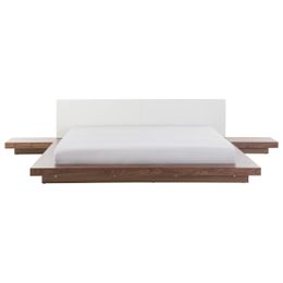 Beliani BETT mit Lattenrost 180x200 cm Heller Holzfarbton Zen