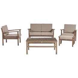 Beliani 4-SITZER LOUNGE SET zertifiziertes Holz dunkelbraun Manila
