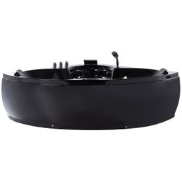 Beliani WHIRLPOOL-BADEWANNE mit LED 150x205x56 cm schwarz Senado