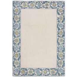 KADIMA DESIGN WOLLTEPPICH BROK, mit Bord&uuml;re, Blau, 120 x 170 cm