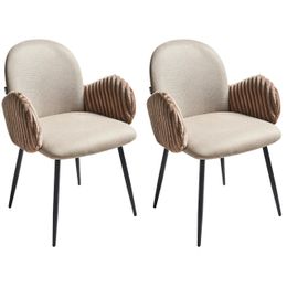 Beliani ESSZIMMERSTUHL 2er-Set Taupe Amity
