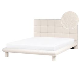Beliani BETT mit Lattenrost 160/200 cm Cremewei&szlig; Cressat