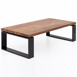KADIMA DESIGN COUCHTISCH aus Holz und Metall, Industriedesign, Einzigartige Maserung, 115x60x35 cm