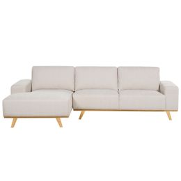 Beliani 3-SITZER-ECKSOFA beige linksseitig Nora