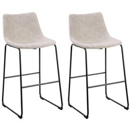 Beliani BARSTUHL 2er-Set Polsterbezug Beige Franks