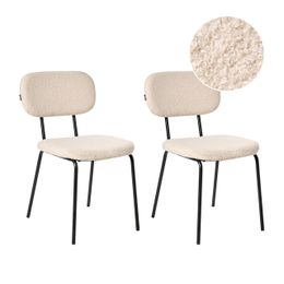 Beliani ESSZIMMERSTUHL 2er-Set Beige Adair
