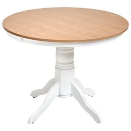 Beliani ESSTISCH Helle Esche 100/100 cm Holz Akron