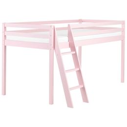 Beliani HALBHOCHBETT 90x200 cm Rosa Ascoux