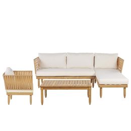 Beliani LOUNGE-SET 4-Sitzer hellbraun Cremona