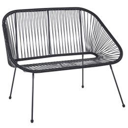 Beliani GARTENBANK Rattan schwarz 114 cm Acapulco
