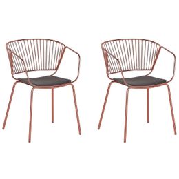 Beliani METALLSTUHL 2er-Set Kupfer Rigby