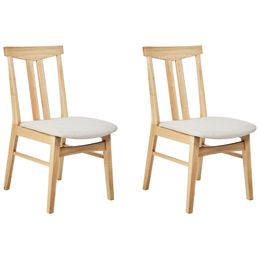 Beliani ESSZIMMERSTUHL 2er-Set Hellbeige Avalon