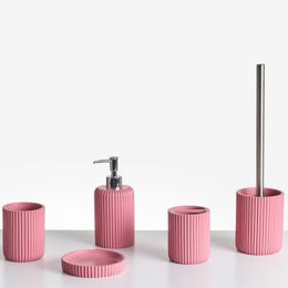 Beliani BADACCESSOIRES Set 5-teilig Rosa Camana