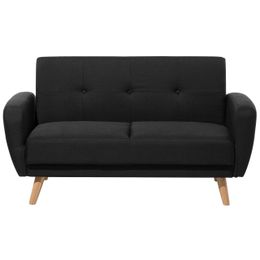 Beliani 2-SITZER-SCHLAFSOFA Polyester Schwarz Florli