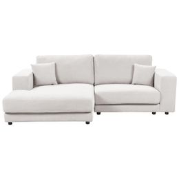 Beliani 3-SITZER-ECKSOFA cremewei&szlig; linksseitig Lofoten