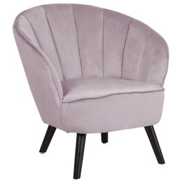 Beliani SESSEL Samtstoff Rosa Dala