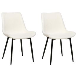 Beliani ESSZIMMERSTUHL 2er-Set Polyester Wei&szlig; Avilla