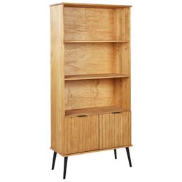 Beliani B&Uuml;CHERREGAL Kiefernholz 190 cm Braun Timmins
